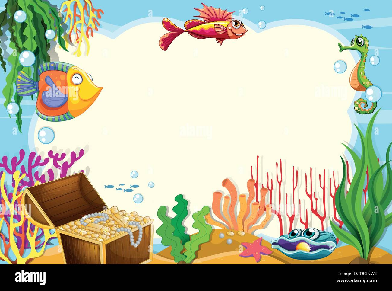 An underwater frame template illustration Stock Vector Image & Art - Alamy