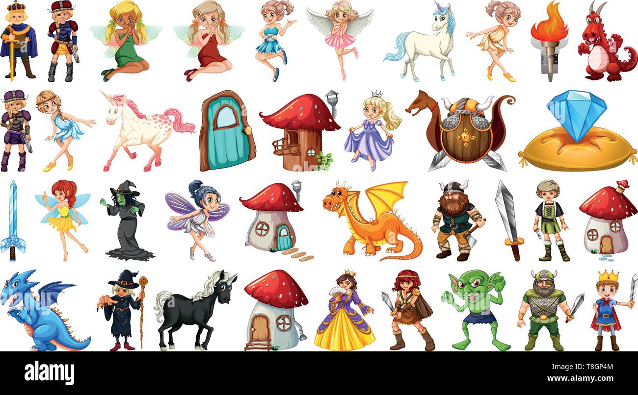Set of medieval cartoon character illustration Stock Vector Image & Art ...