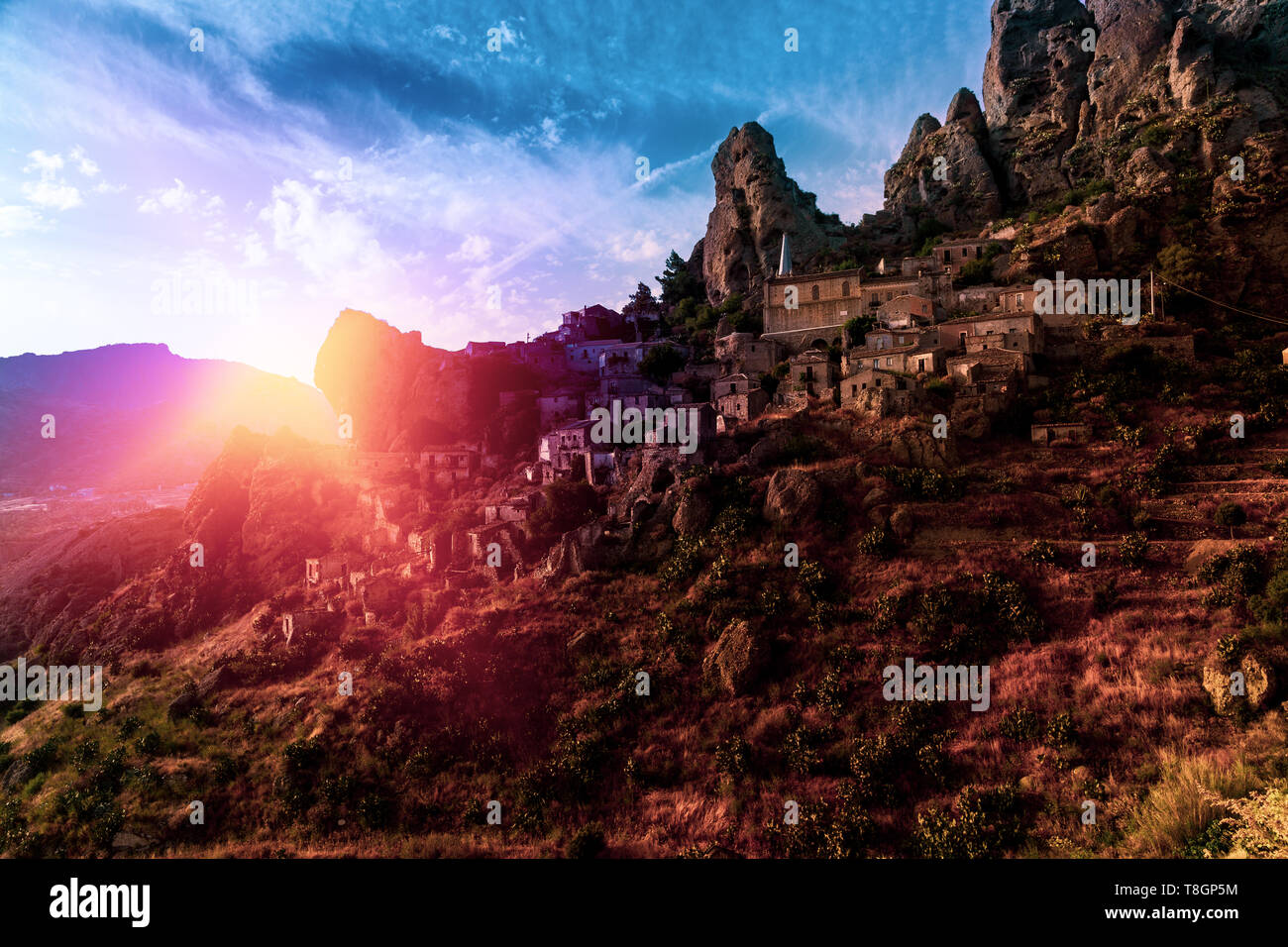 Pentedattilo, an abandoned village in Calabria, Italy Stock Photo - Alamy
