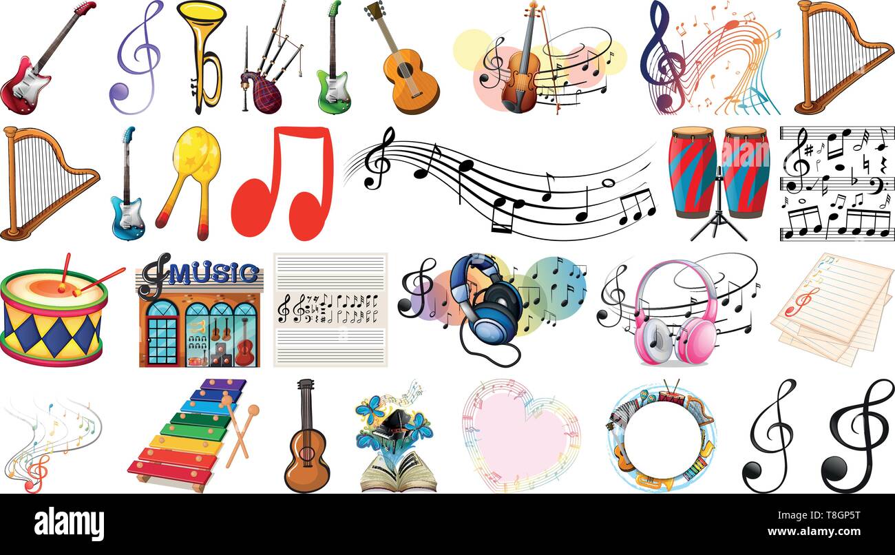 Set of music instrument illustration Stock Vector Image & Art - Alamy
