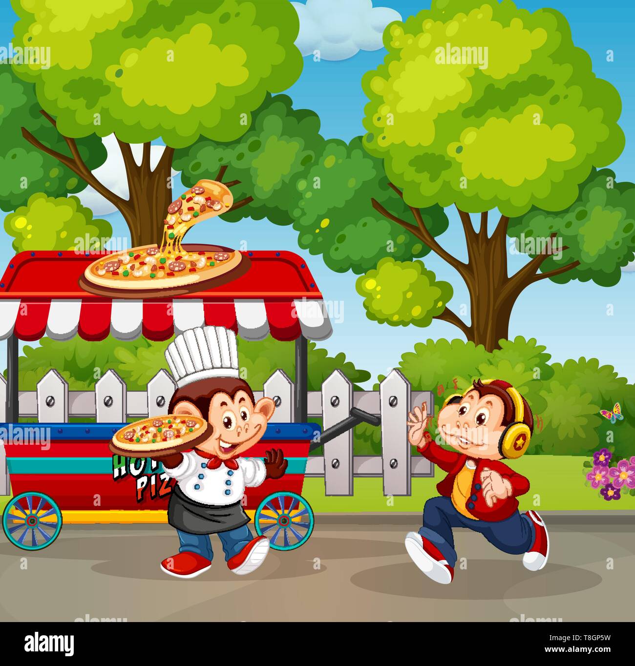 Food stall in the park illustration Stock Vector Image & Art - Alamy