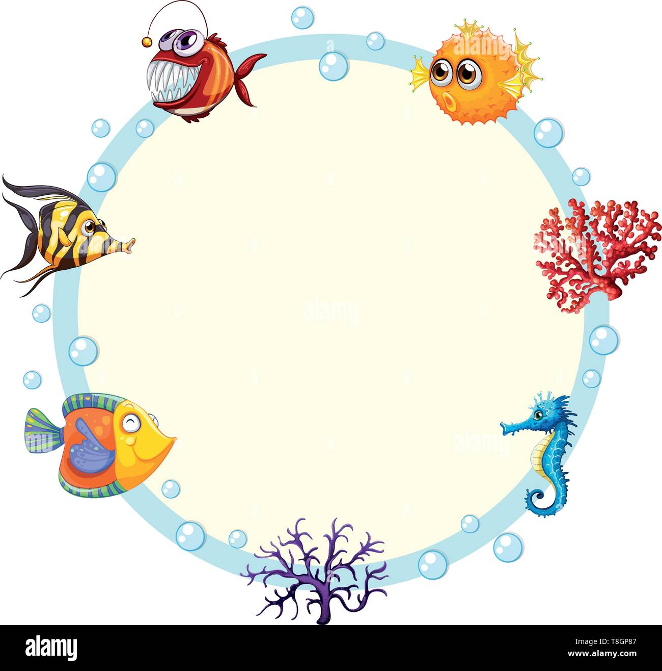 An underwater creature border illustration Stock Vector Image & Art - Alamy