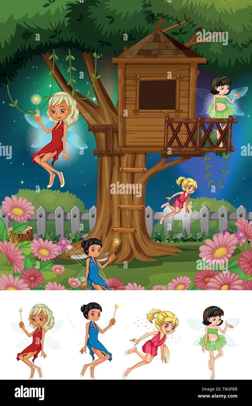 Fantasy fairy tale land illustration Stock Vector Image & Art - Alamy