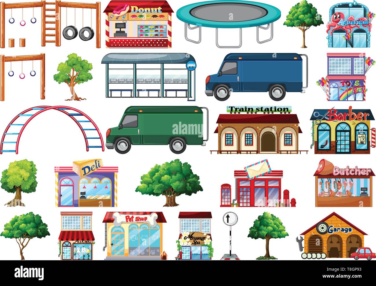 Set of urban shop illustration Stock Vector Image & Art - Alamy