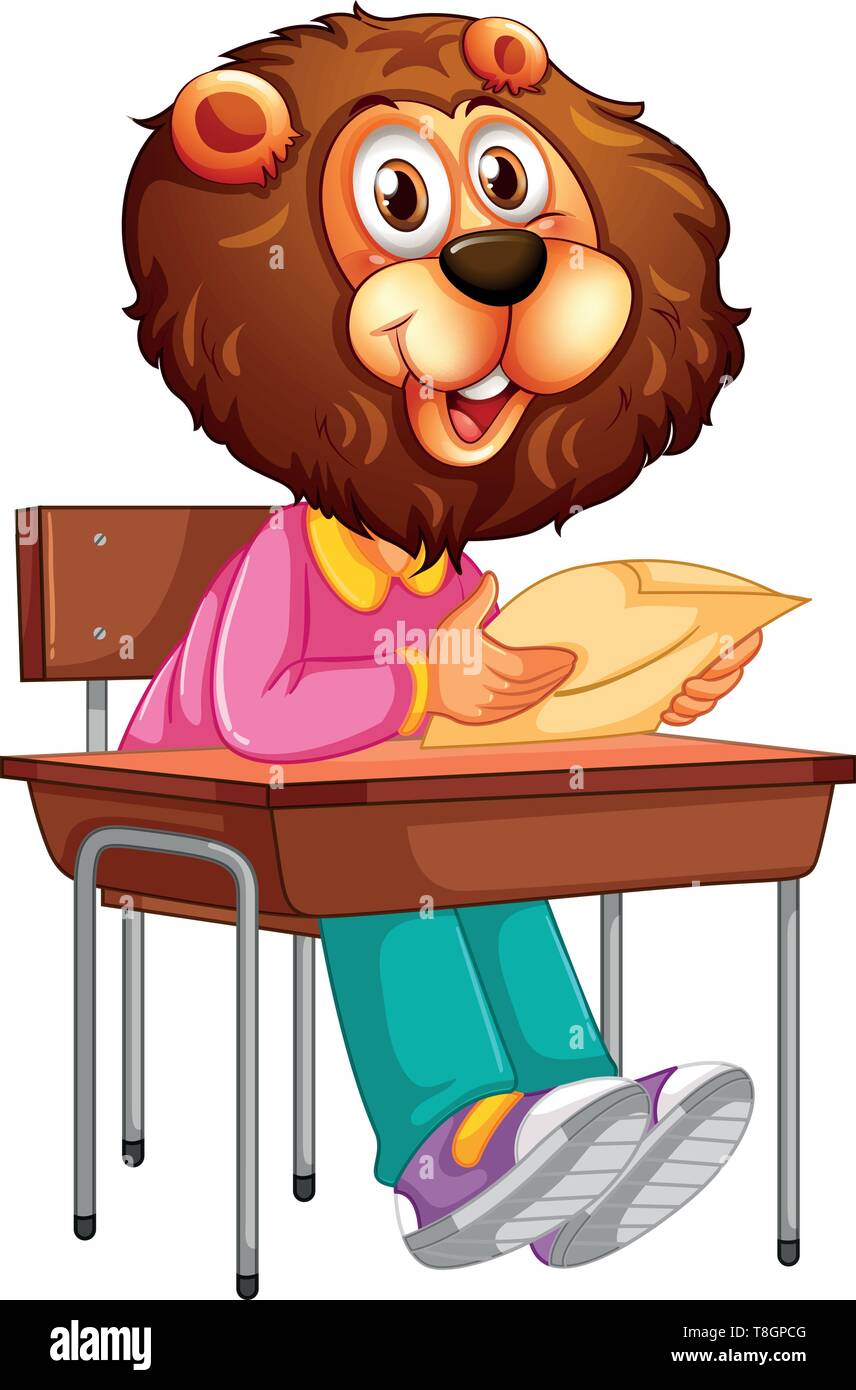 A lion student character illustration Stock Vector Image & Art - Alamy