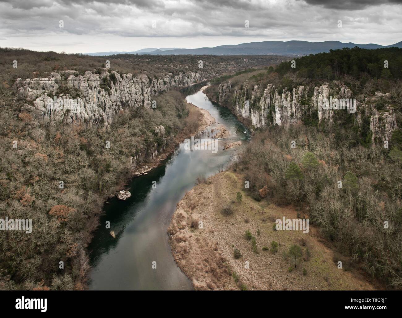 France, Ardeche, Chassezac river from Paiolive woods Stock Photo - Alamy