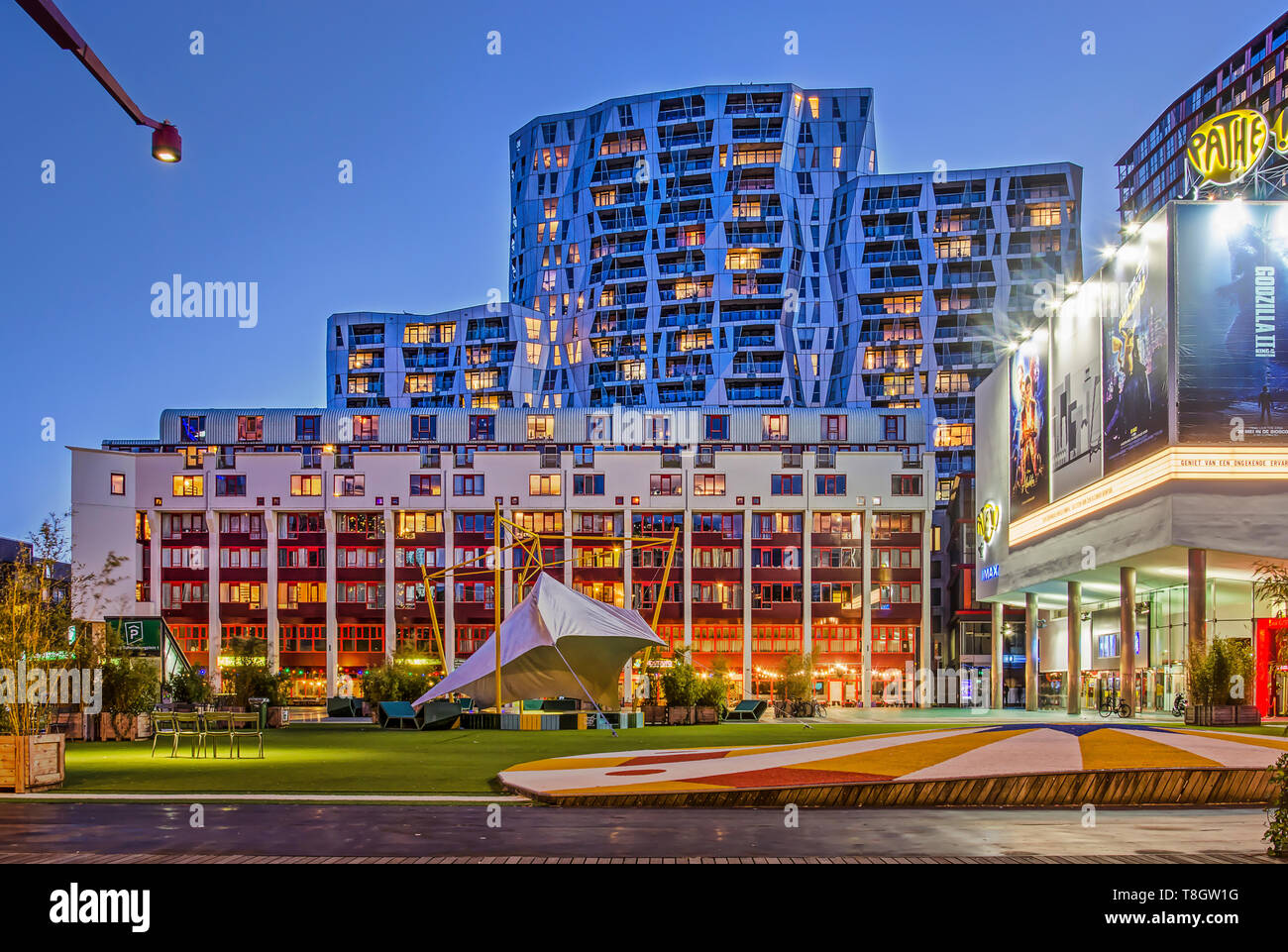Rotterdam, The Netherlands, May 12, 2019: Schouwburgplein square in the ...