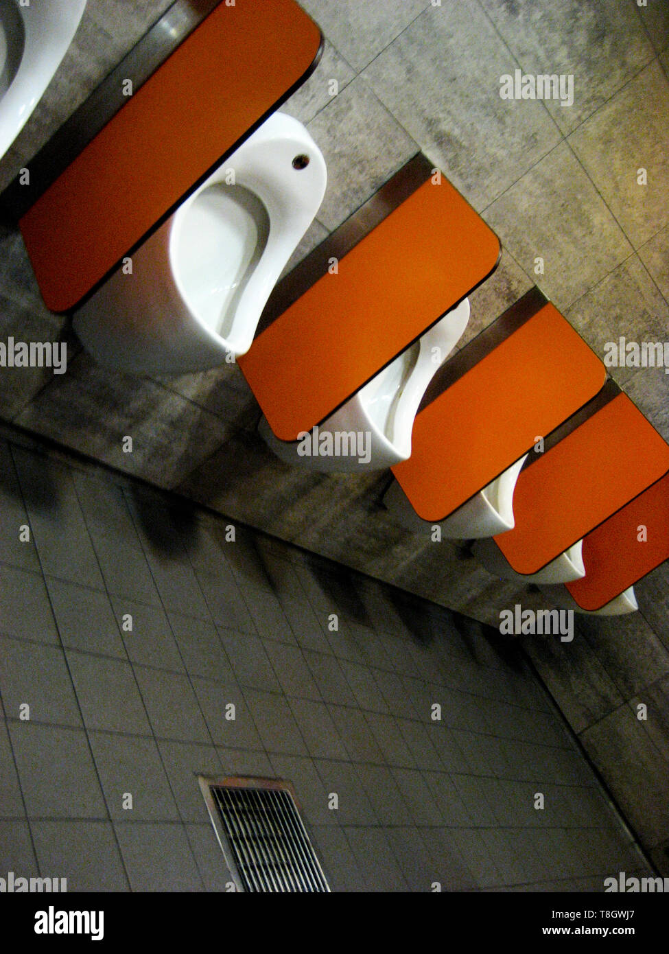 Men's toilets in a gas station, Italian Highway to Turin , Italy Stock ...