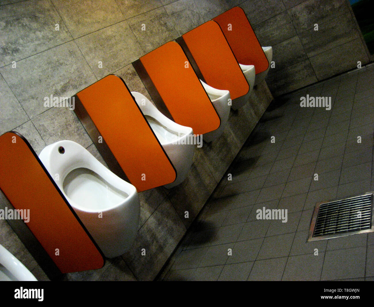 Men's toilets in a gas station, Italian Highway to Turin , Italy Stock ...