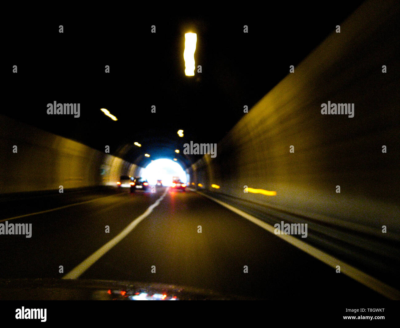 Driving in a tunnel, A32 Highway to Turin, Italy Stock Photo - Alamy