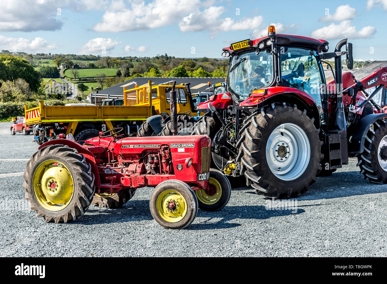 Farm tractors old and new on parade at High Bentham Auction Yard prior ...