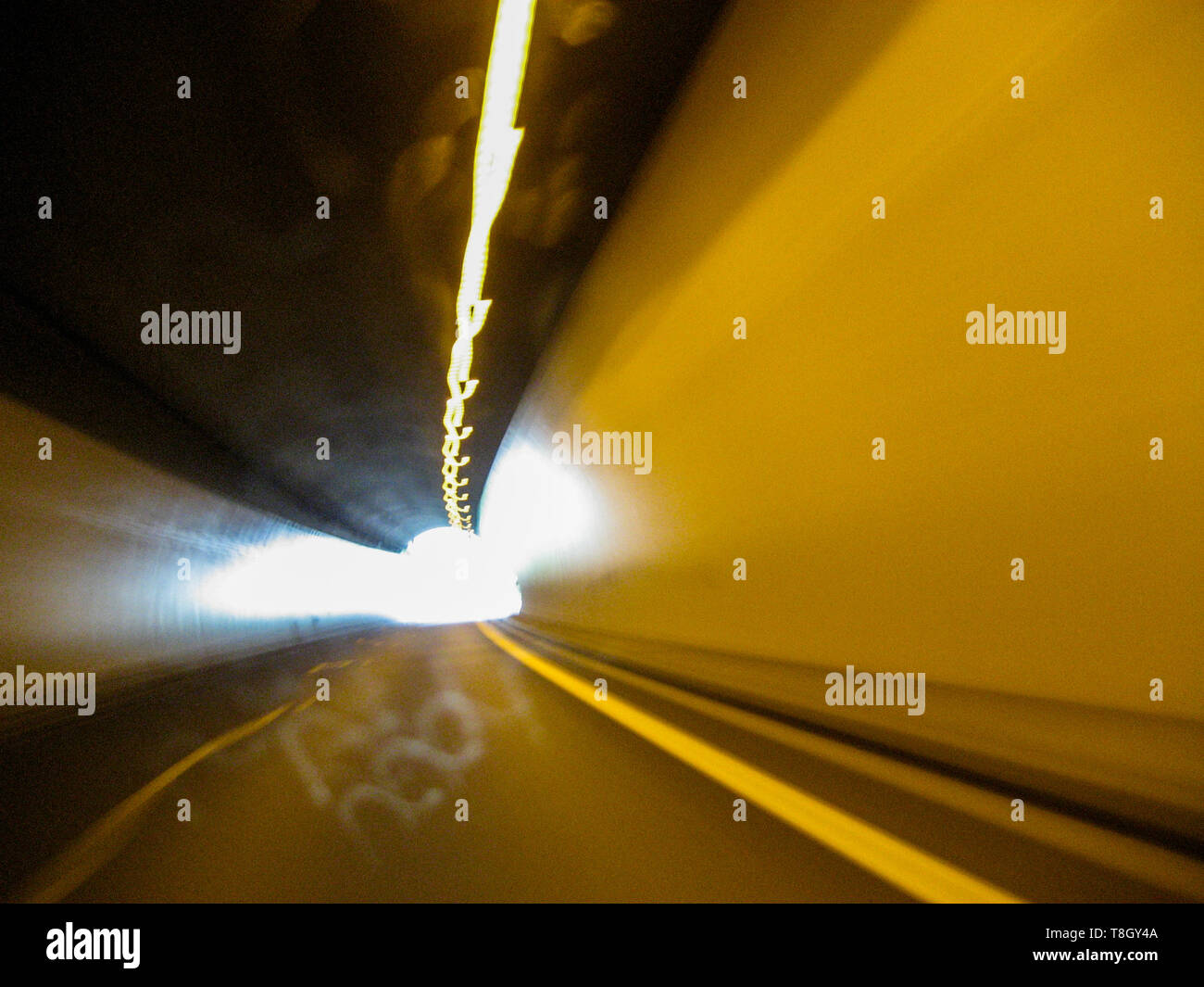 Driving in a tunnel, A32 Highway to Turin, Italy Stock Photo - Alamy