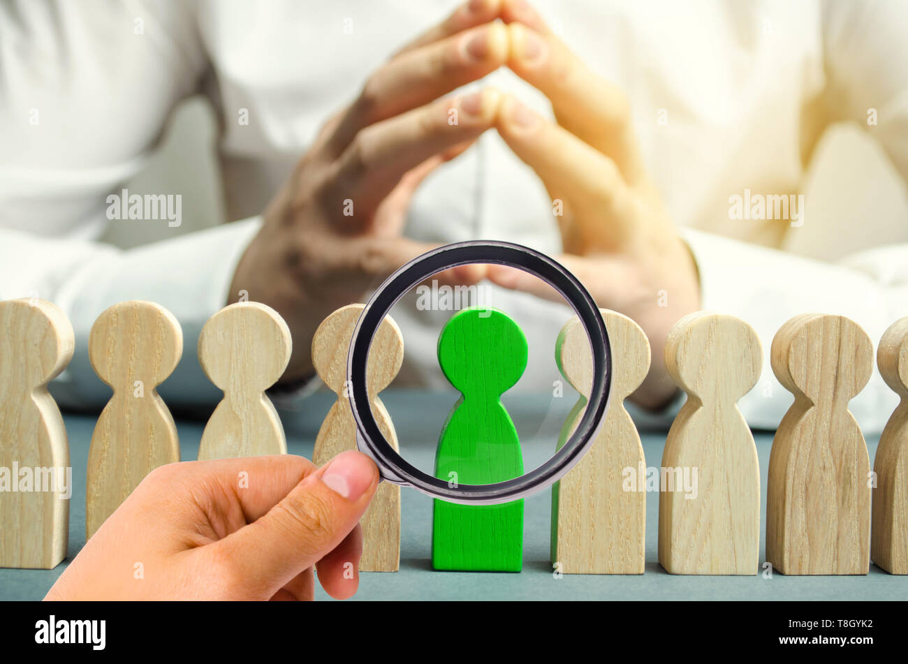 The leader chooses the person in the the team. Talented worker. Hiring ...