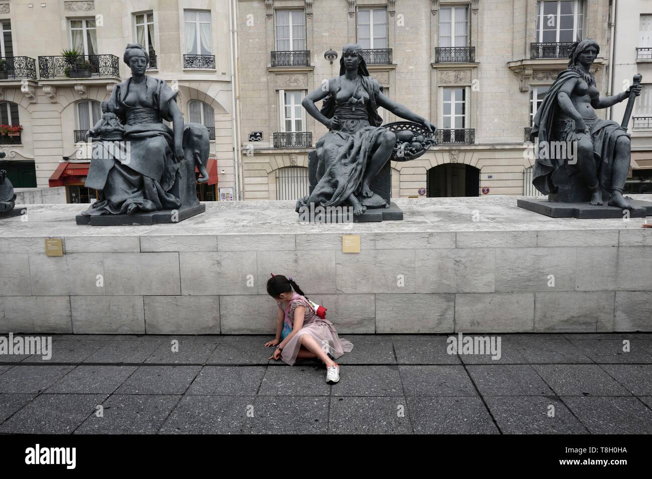 France, Paris, Musee d'Orsay, Little girl under three of the six ...