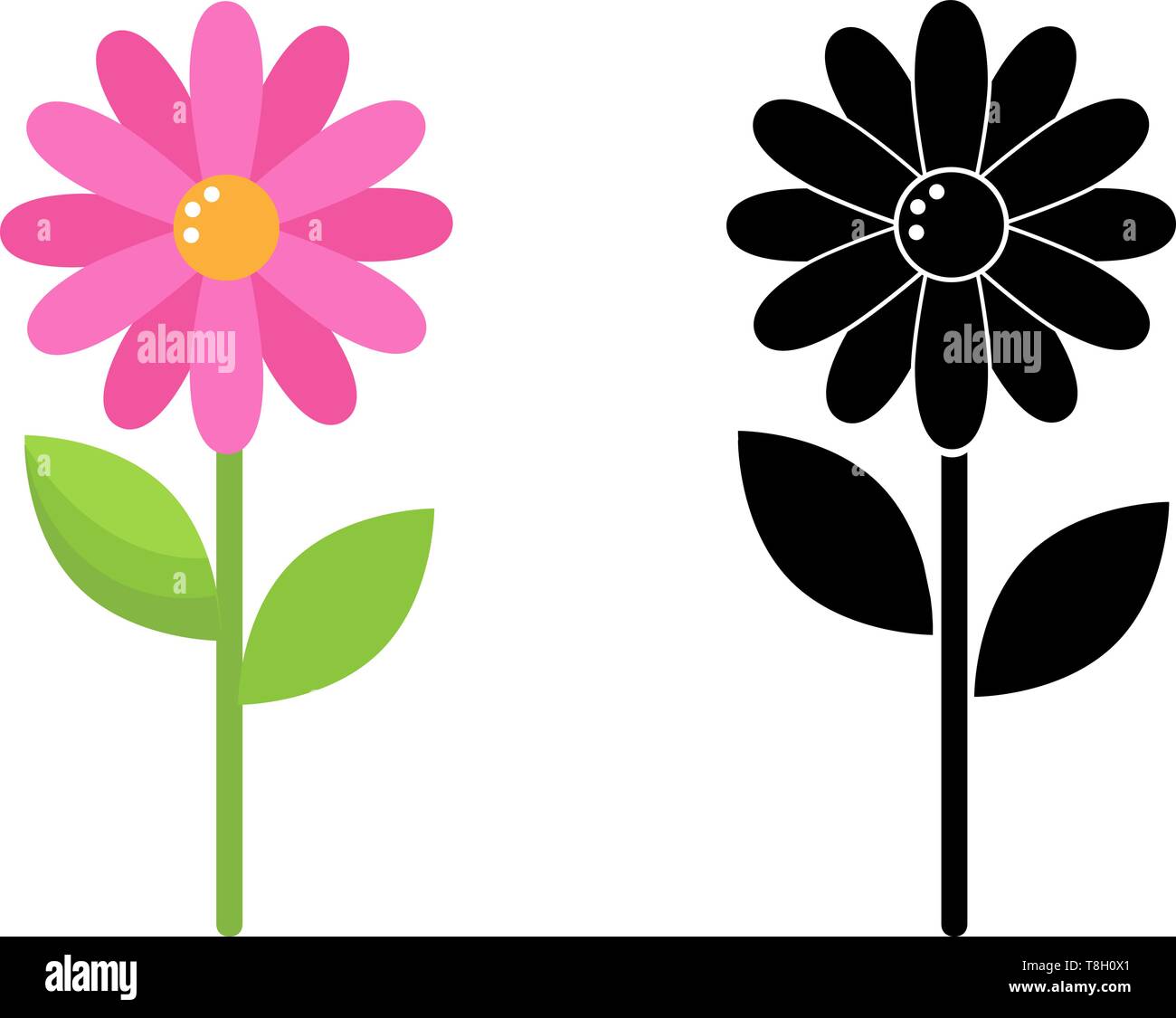 two stylized vector daisy flowers Stock Vector Image & Art - Alamy