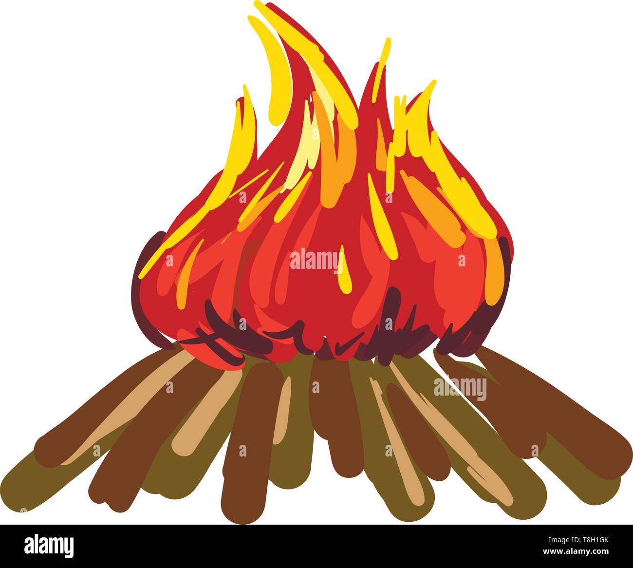 Fire hand drawn design, illustration, vector on white background Stock ...