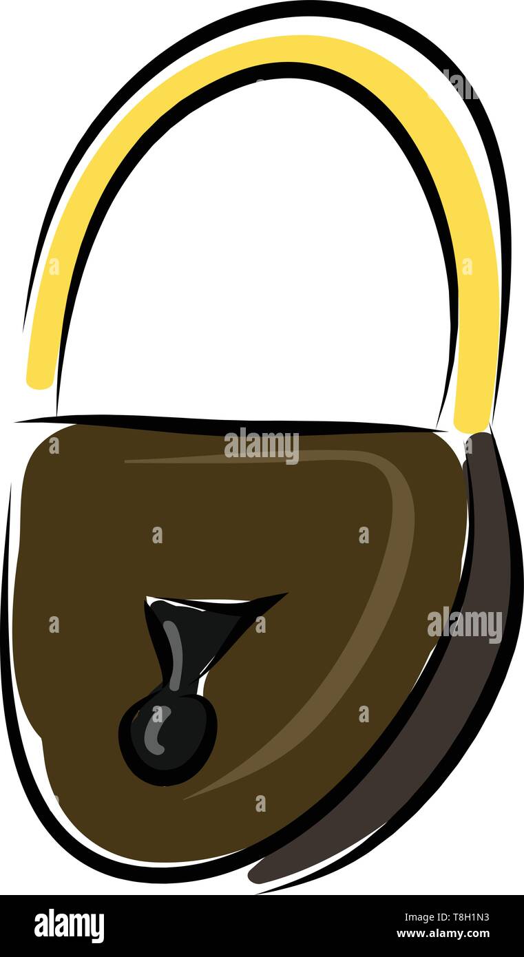 Lock hand drawn design, illustration, vector on white background Stock ...