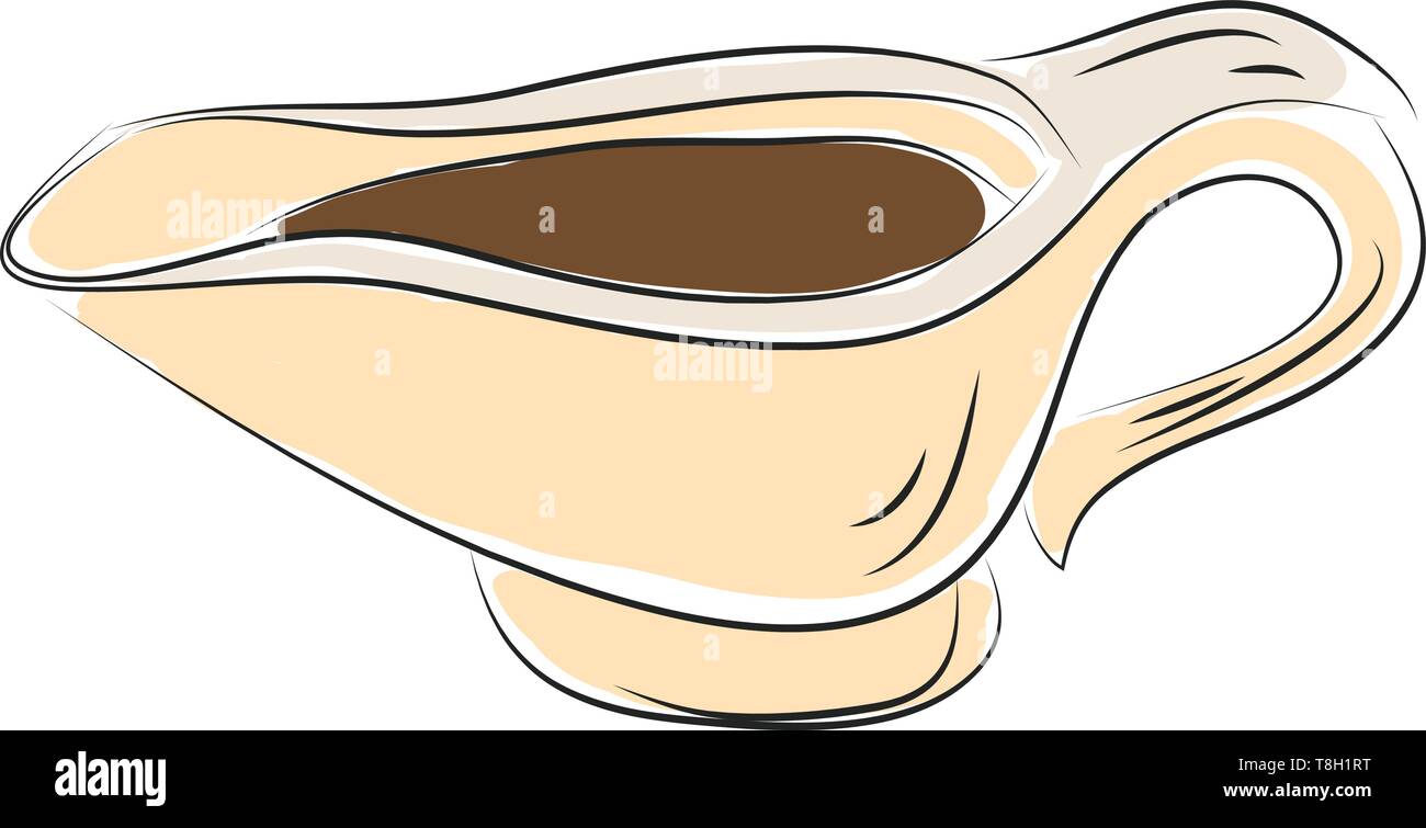Sauce holder hand drawn design, illustration, vector on white ...