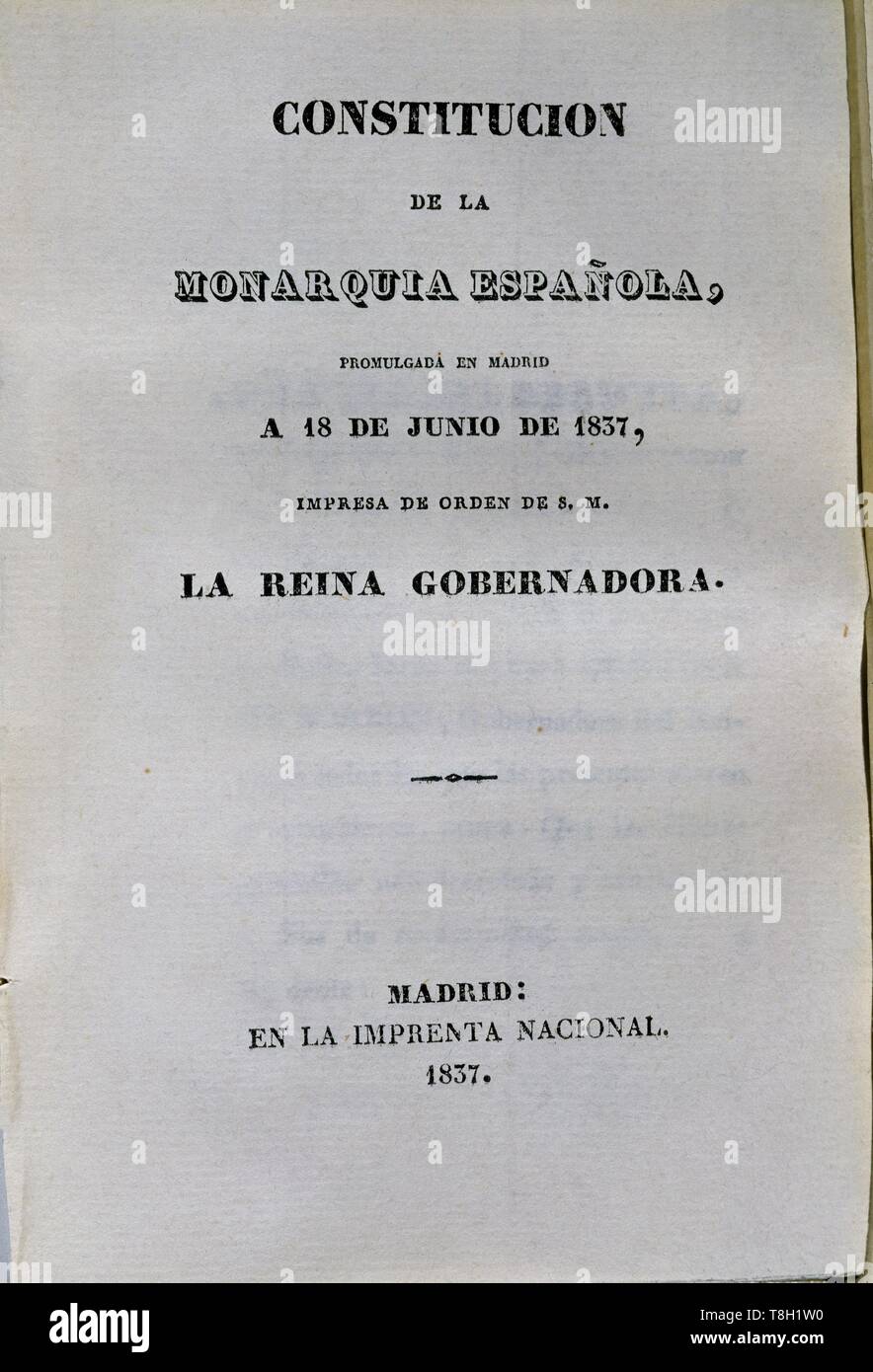 CONSTITUCION DE LA MONARQUIA ESPANOLA PROMULGADA EL MADRID A 18 DE ...