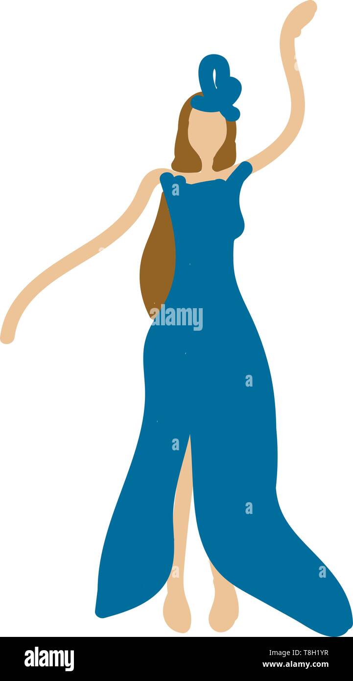 Woman is dancing hand drawn design, illustration, vector on white ...