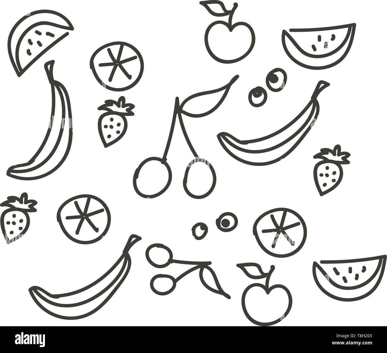 Hand drawn outline mango Stock Vector Images - Alamy