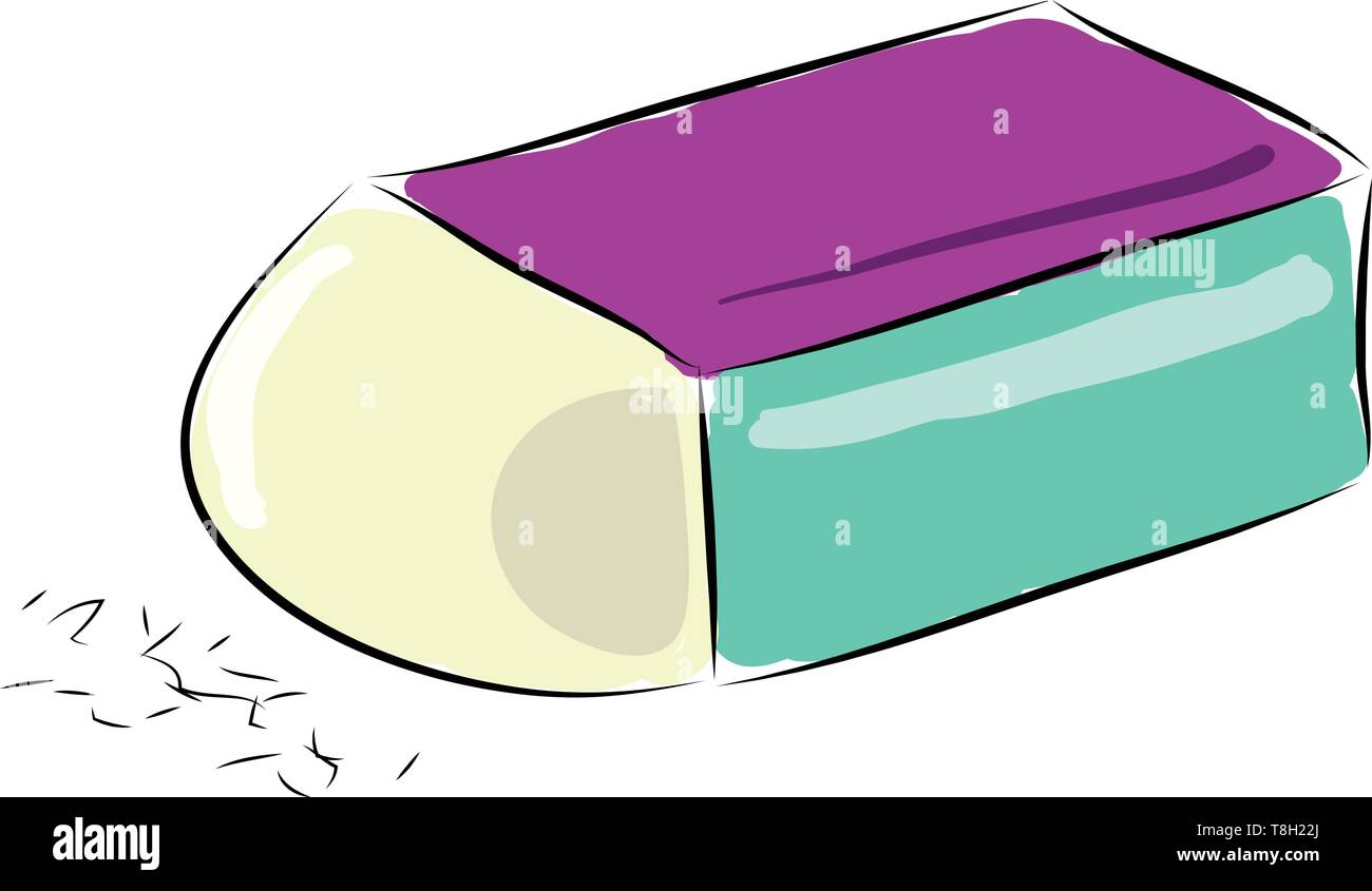 Eraser hand drawn design, illustration, vector on white background ...