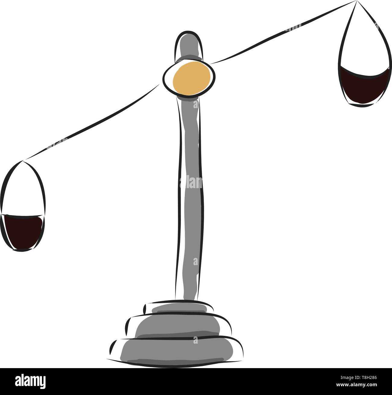 Old grey balance scale, illustration, vector on white background Stock ...