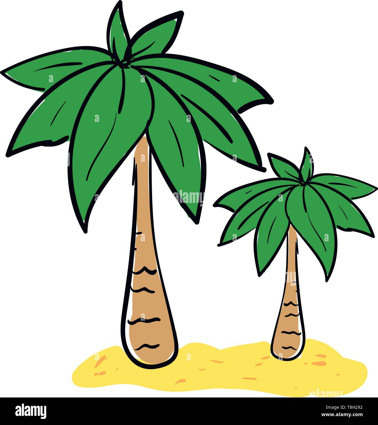 Small island beach palm trees Stock Vector Images - Alamy