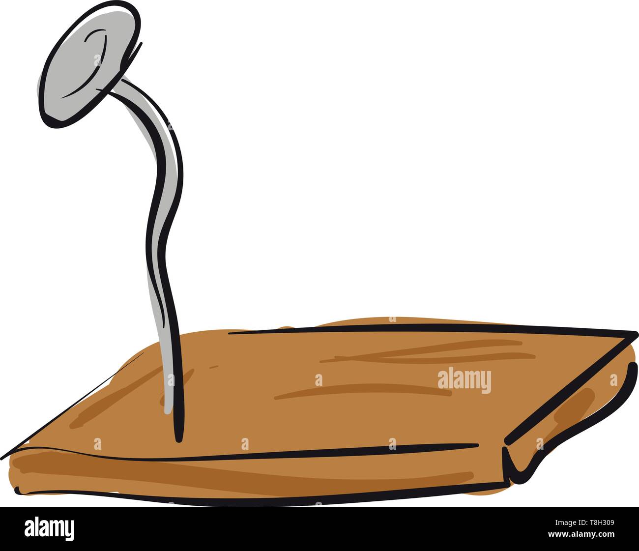 Spike and board hand drawn design, illustration, vector on white ...