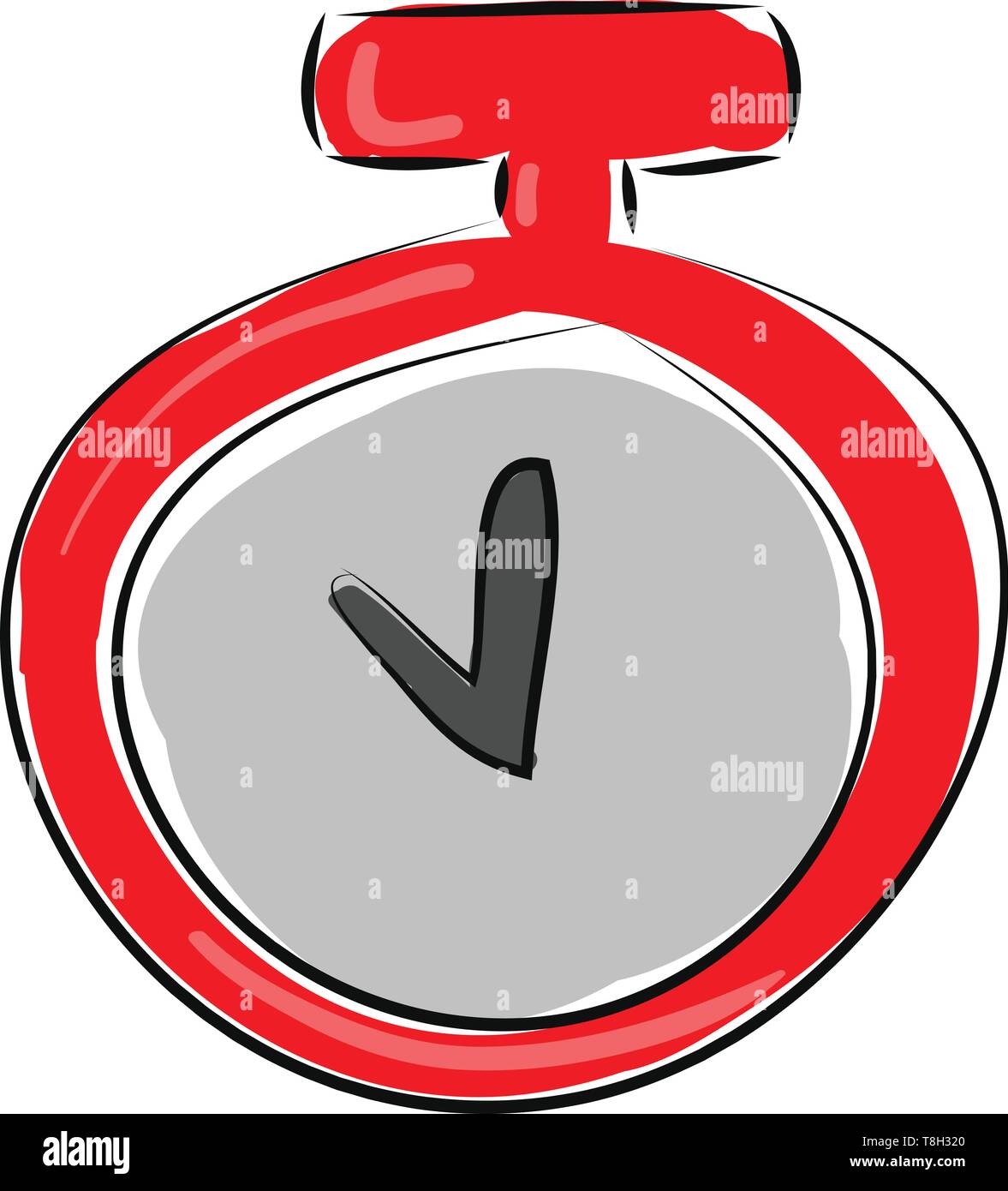 Stopwatch hand drawn design, illustration, vector on white background ...