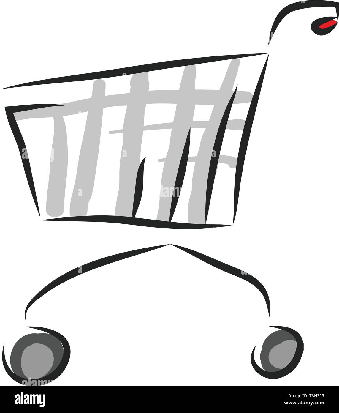Trolley hand drawn design, illustration, vector on white background ...