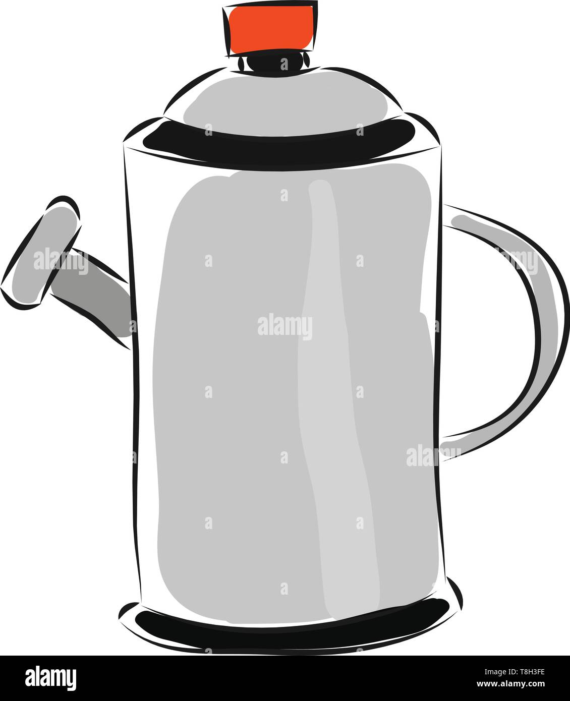 Teapot hand drawn design, illustration, vector on white background ...