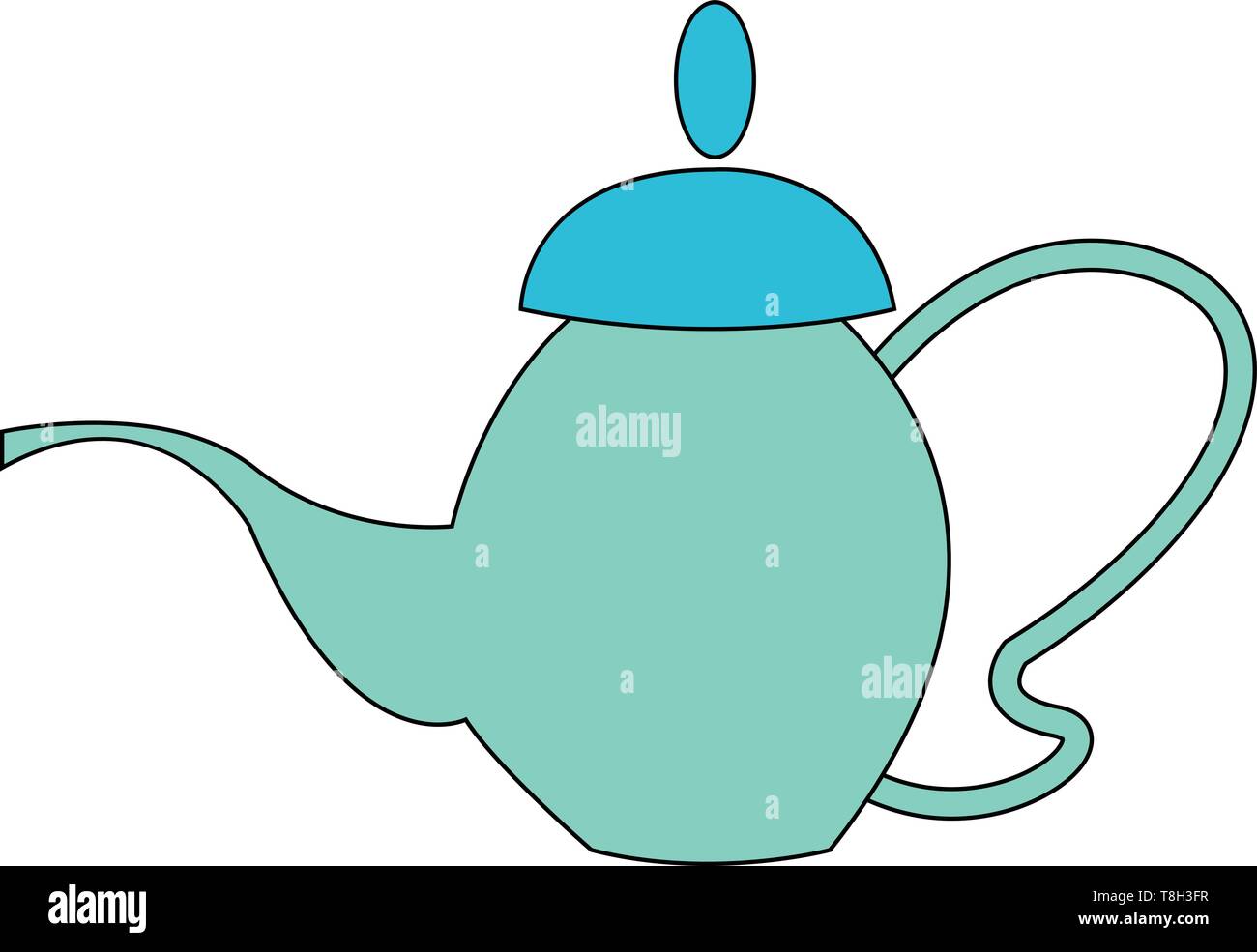 Teapot hand drawn design, illustration, vector on white background ...