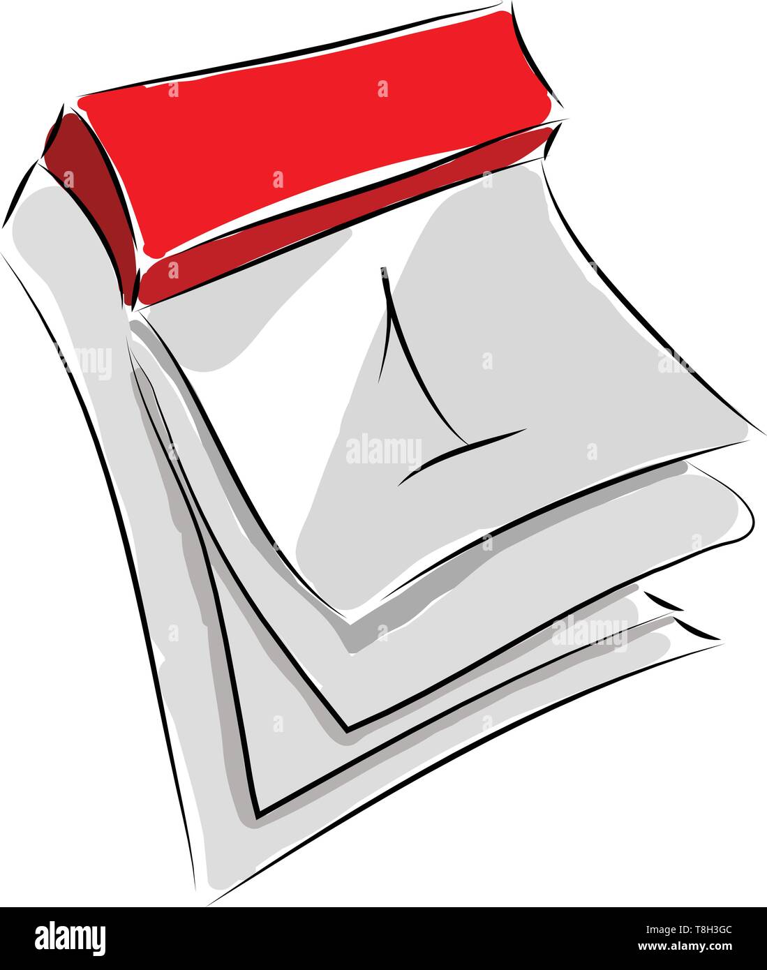 Calendar hand drawn design, illustration, vector on white background ...