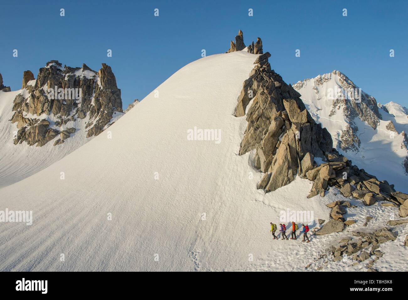 France, Haute Savoie, Mont Blanc Massif, Chamonix, glacier hike with ...