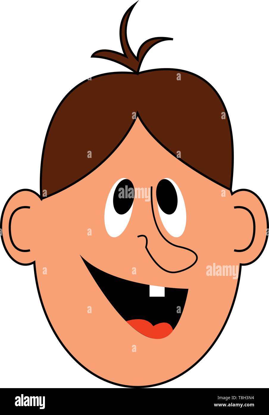 Man with one tooth hand drawn design, illustration, vector on white ...