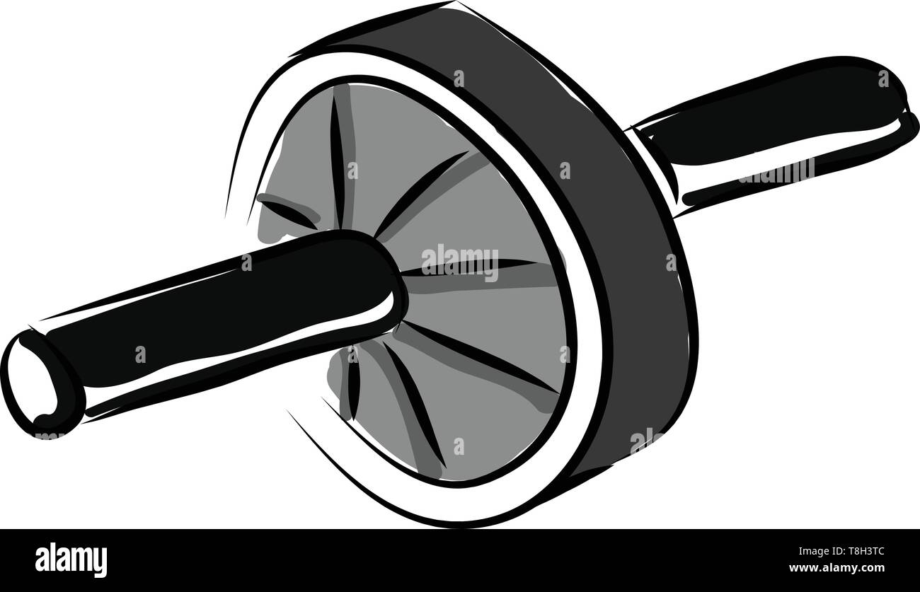 Fitness wheel hand drawn design, illustration, vector on white ...