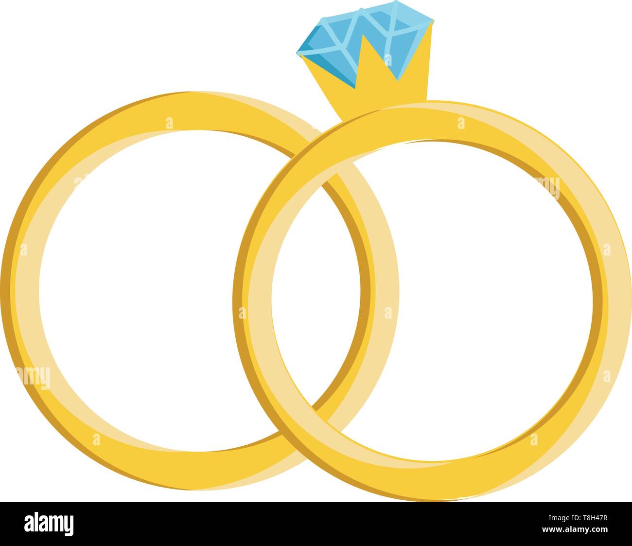 Wedding rings hand drawn design, illustration, vector on white ...