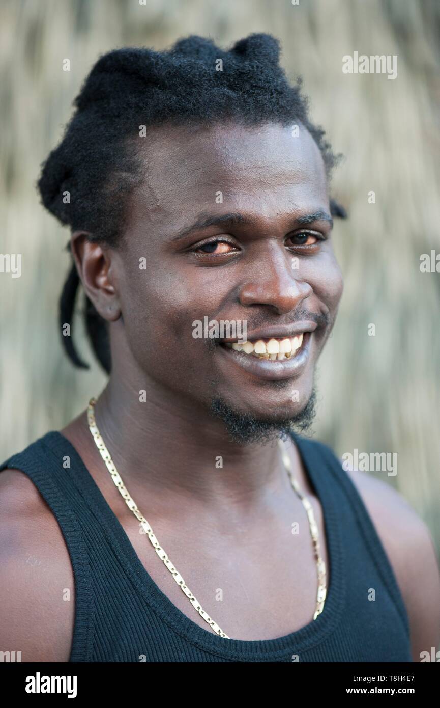 France, French Guiana, Kourou, Portrait of a man Stock Photo - Alamy