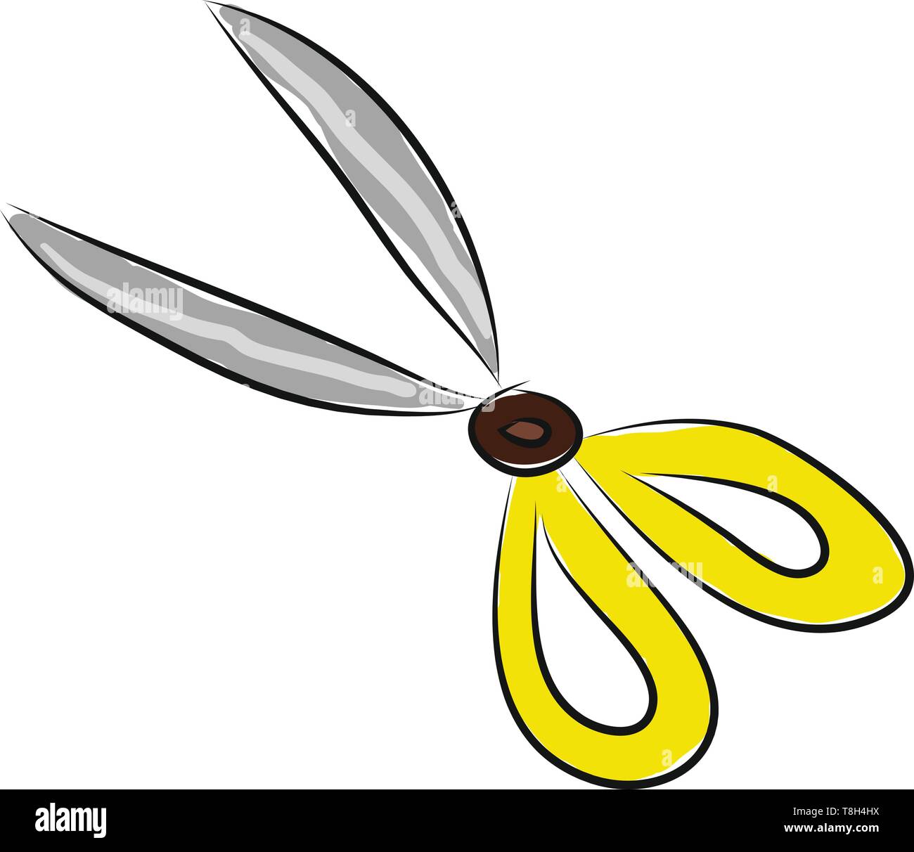 Scissors hand drawn design, illustration, vector on white background ...