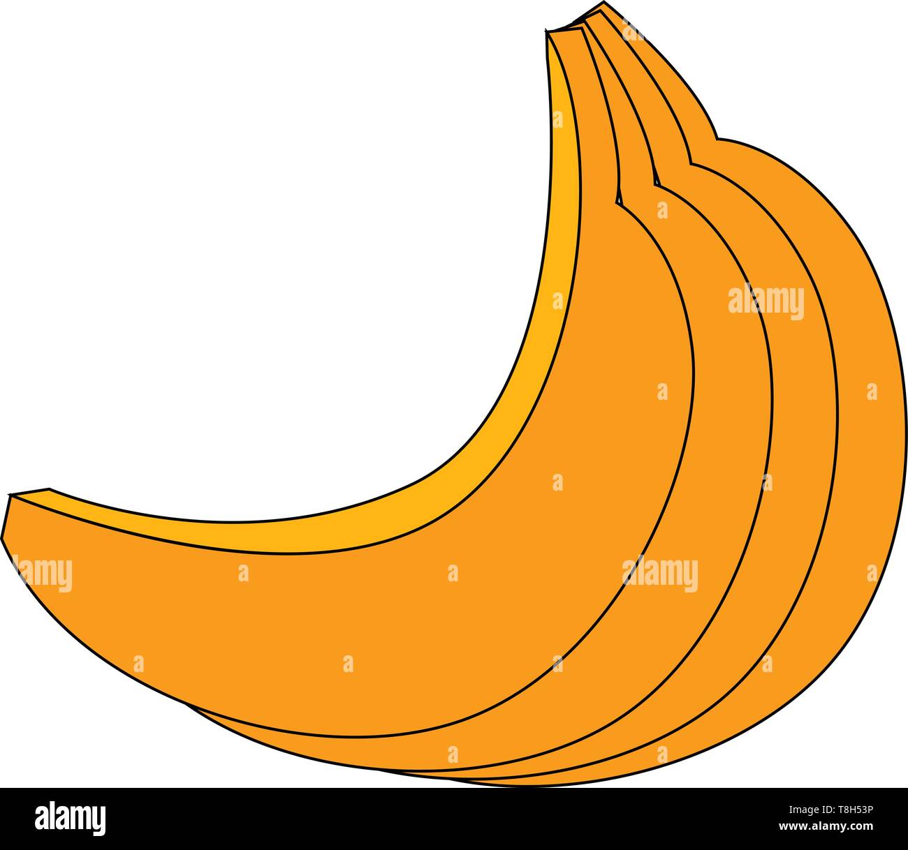A bunch of yellow ripe bananas which are tasty, vector, color drawing ...