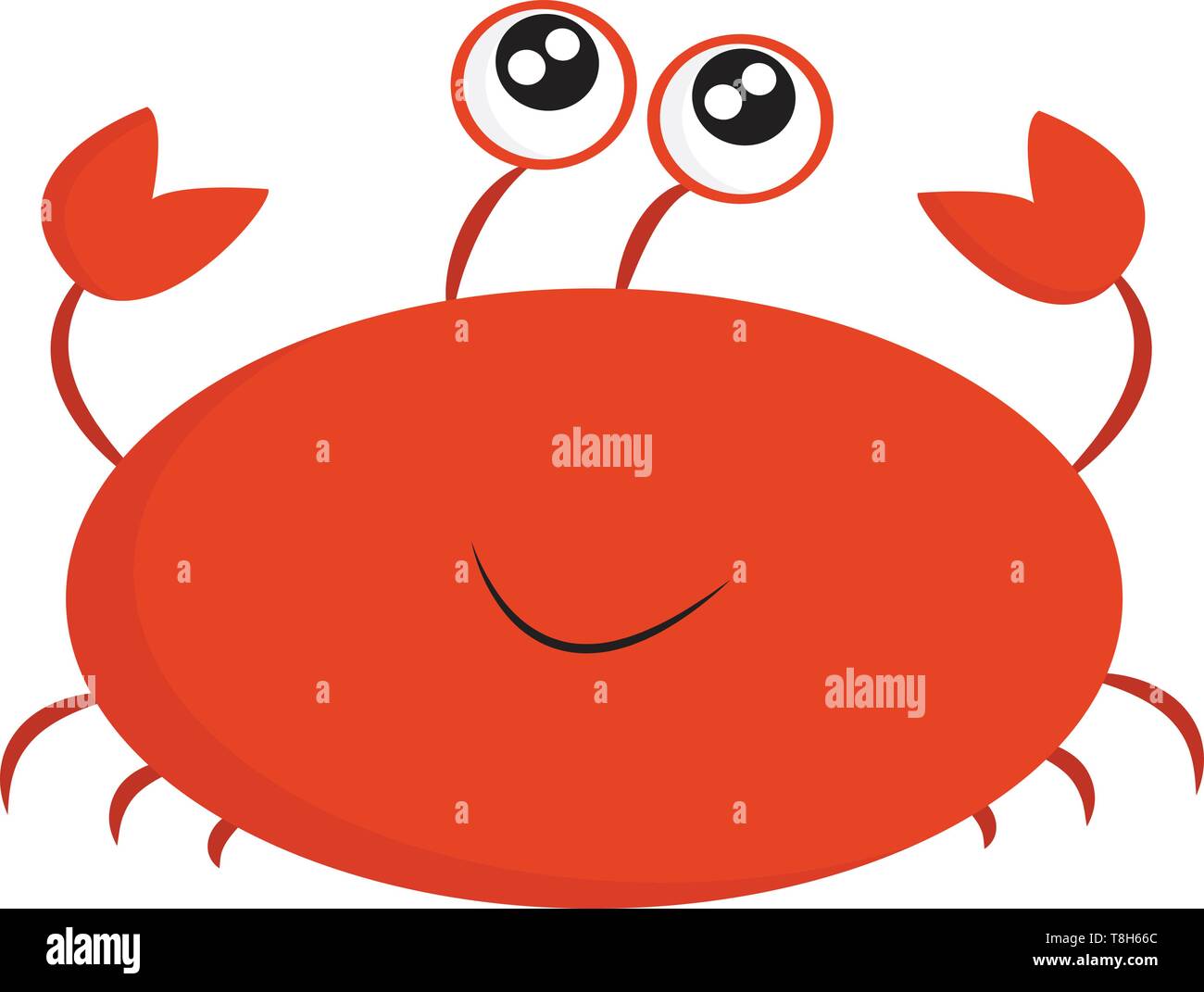 A cancer in orange colour with two large eyes , vector, color drawing ...