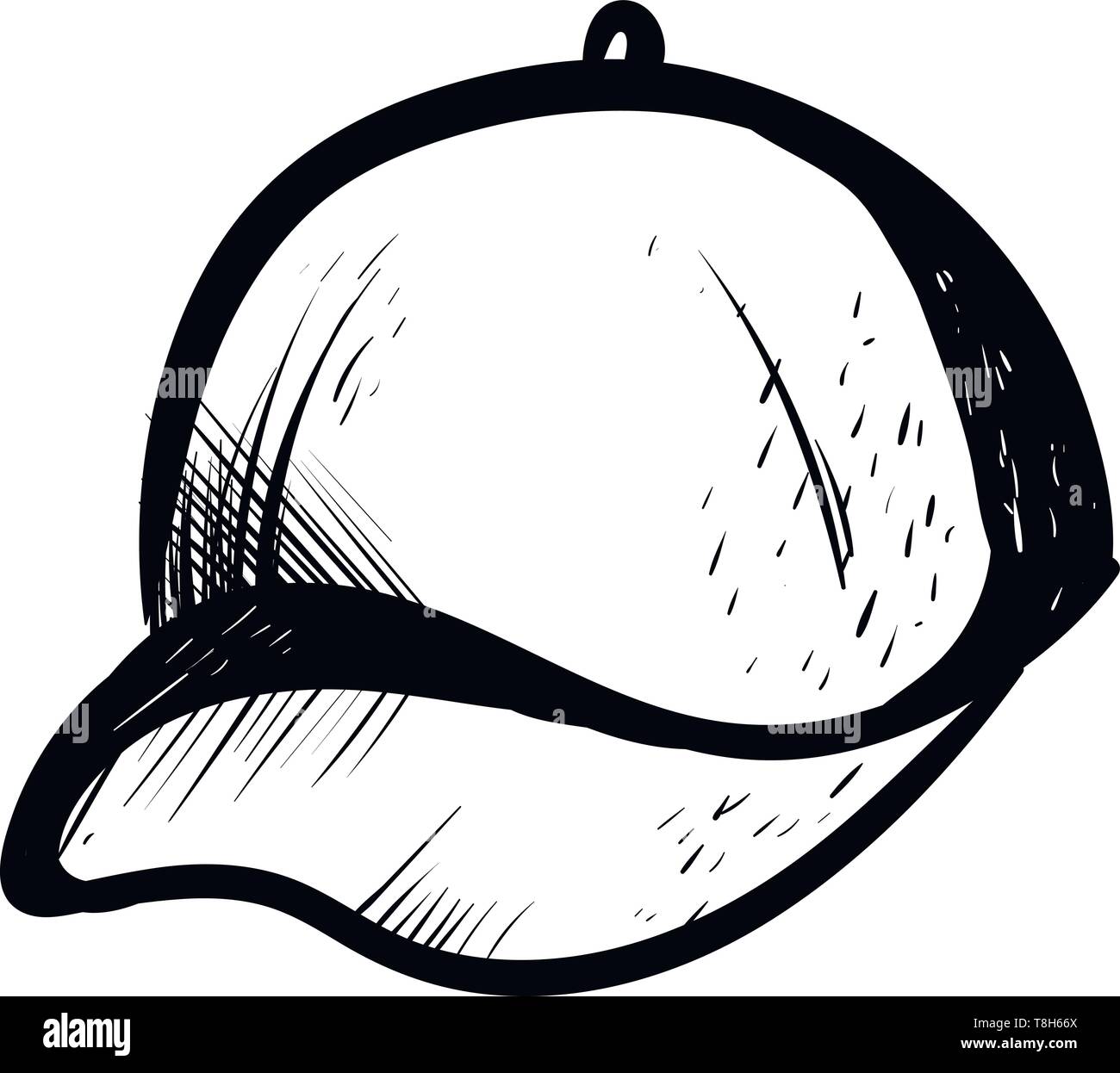 Sketch of a nice cap in black and white , vector, color drawing or ...
