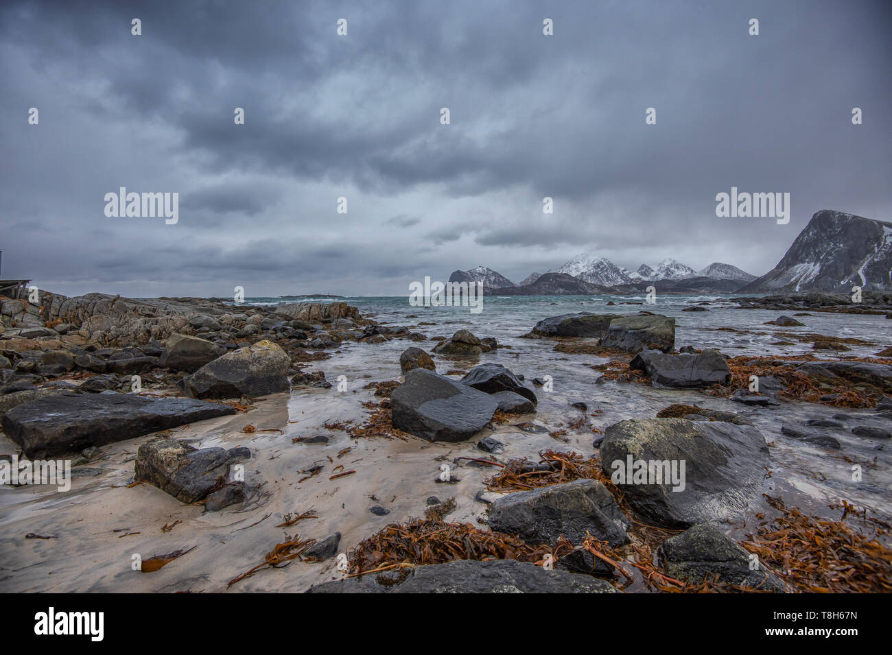 Coastal landscape, Flakstad, Lofoten, Nordland, Norway Stock Photo - Alamy
