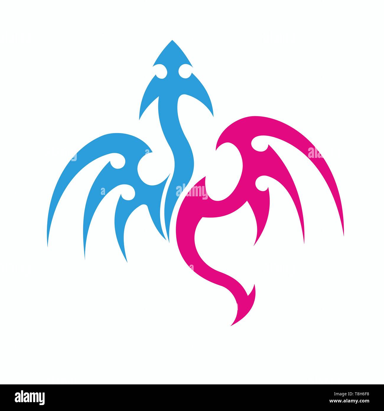 Dragon vectors for tattoo designs, t-shirt designs, logos, symbols ...