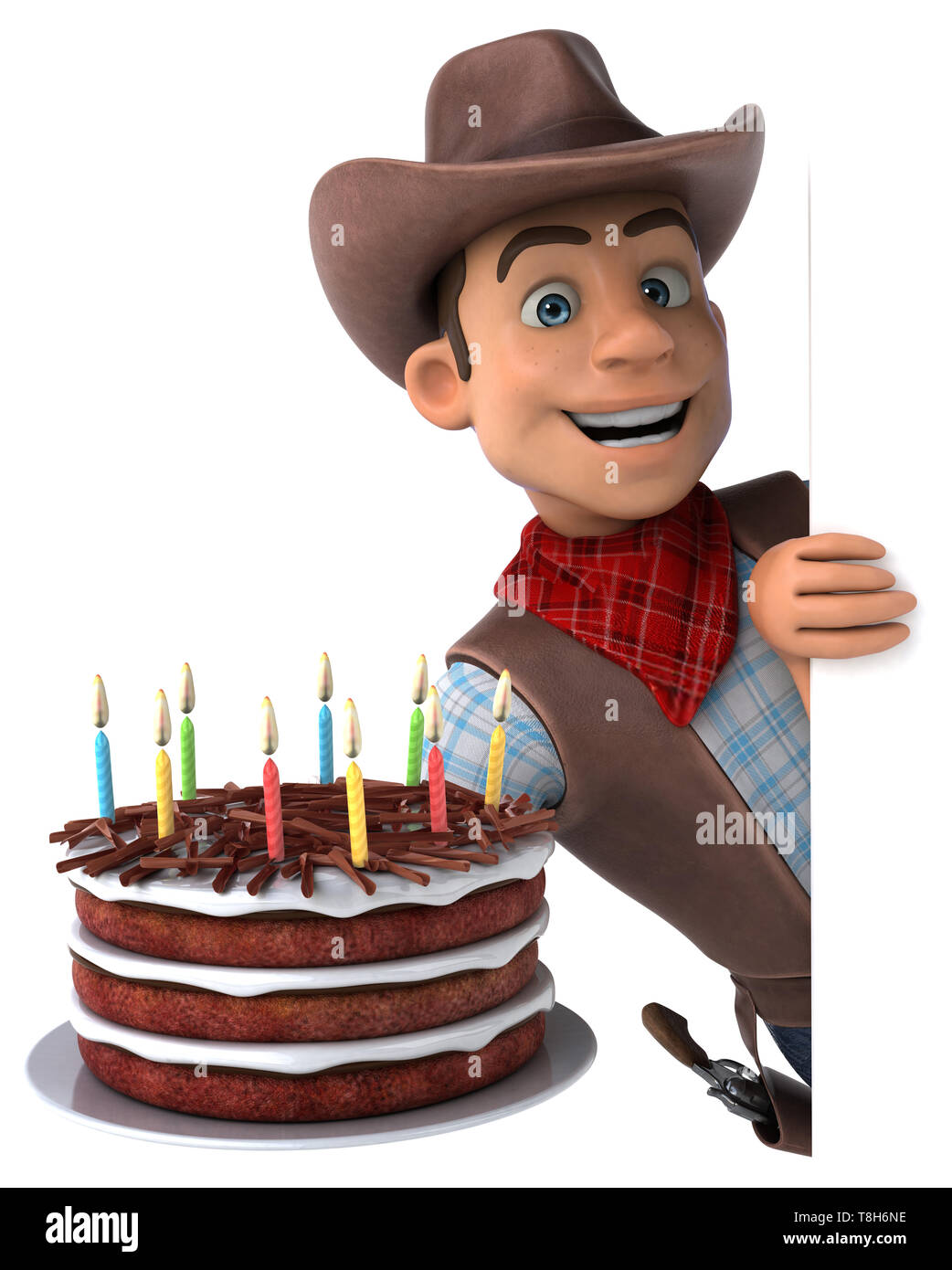 Fun Cowboy - 3D Illustration Stock Photo - Alamy