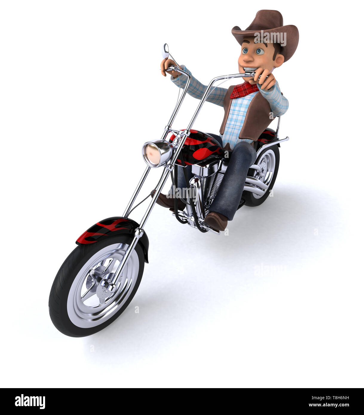 Fun Cowboy - 3D Illustration Stock Photo - Alamy