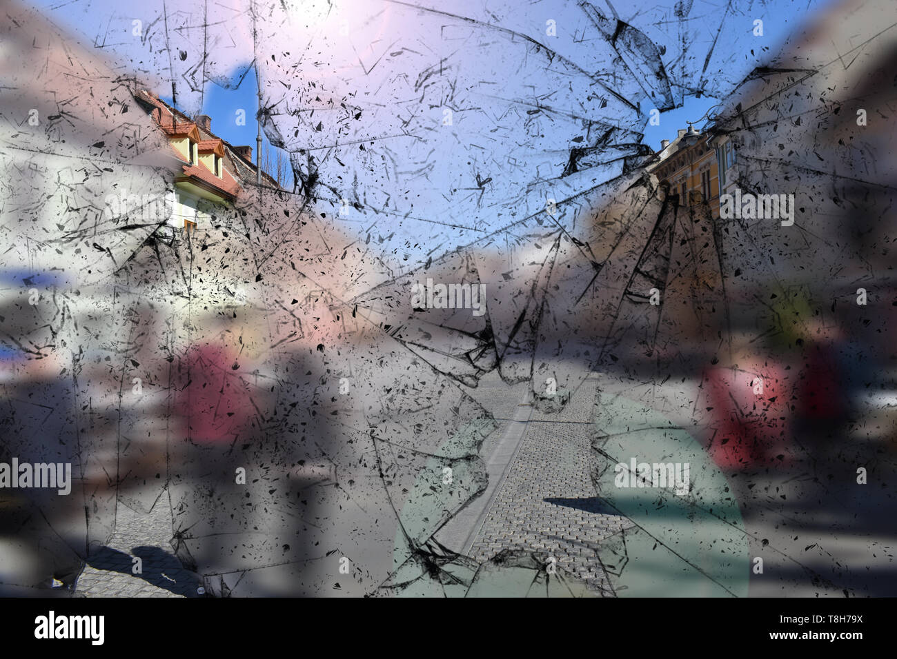 Broken glass texture. Realistic cracked glass effect, concept element ...