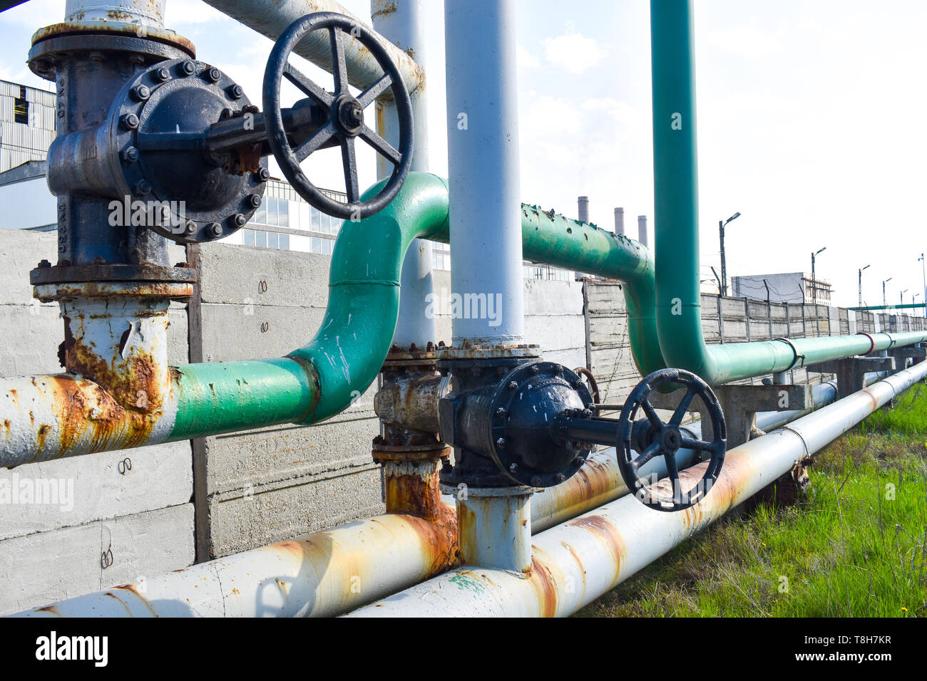 Big white plumbing pipes hi-res stock photography and images - Alamy