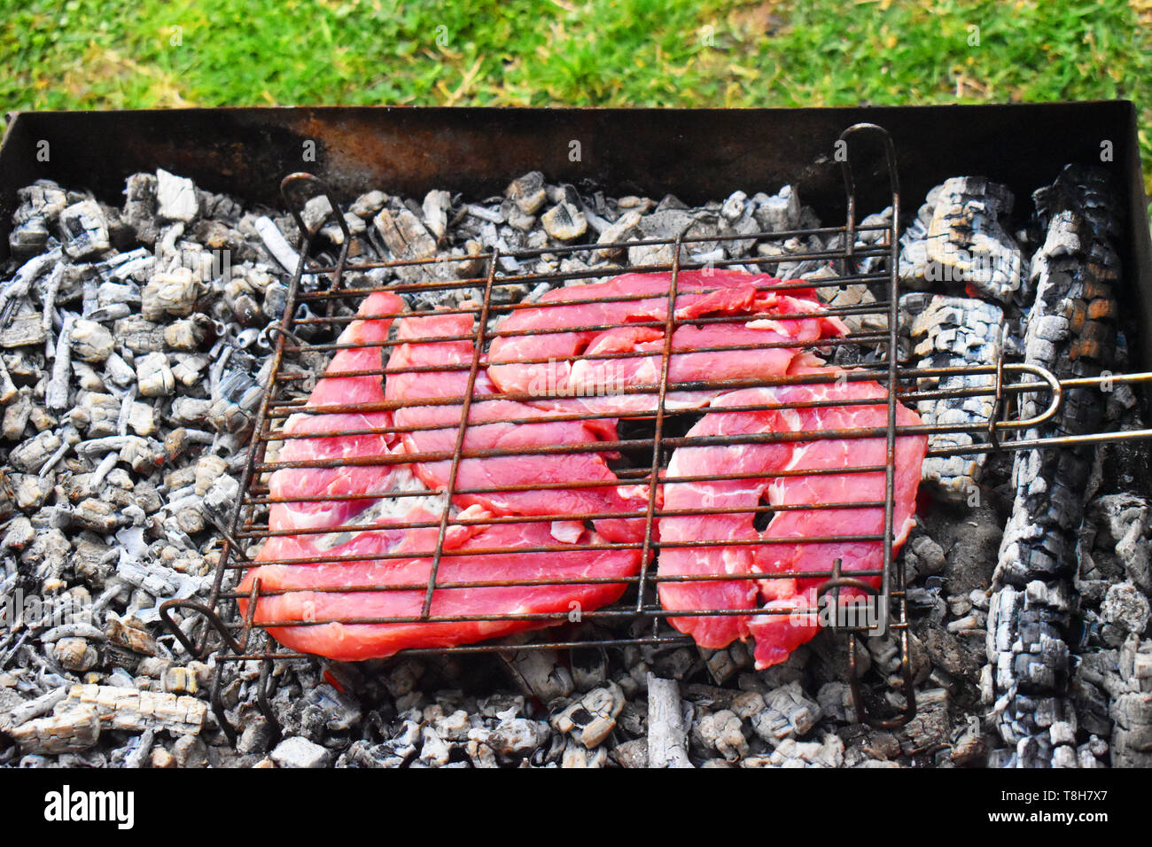 Red meat on the grill Stock Photo - Alamy